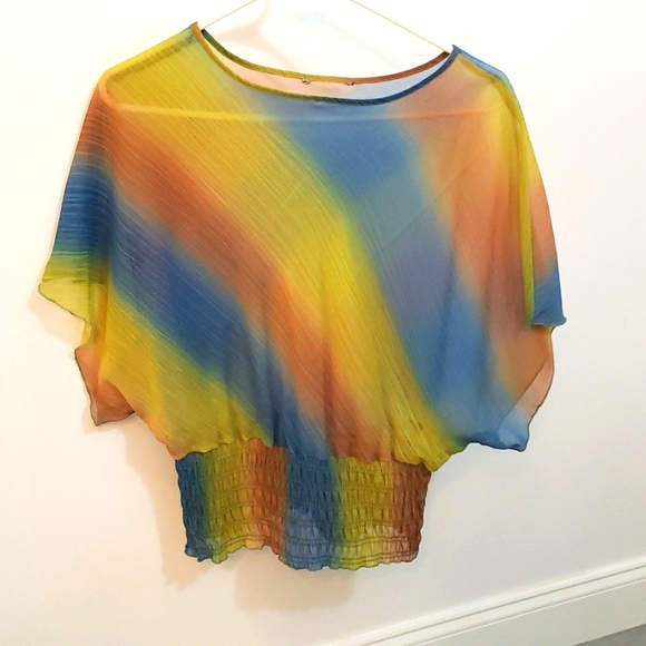 Source Unknown | Tops | Rainbow Shear Boho Blouse | Poshmark